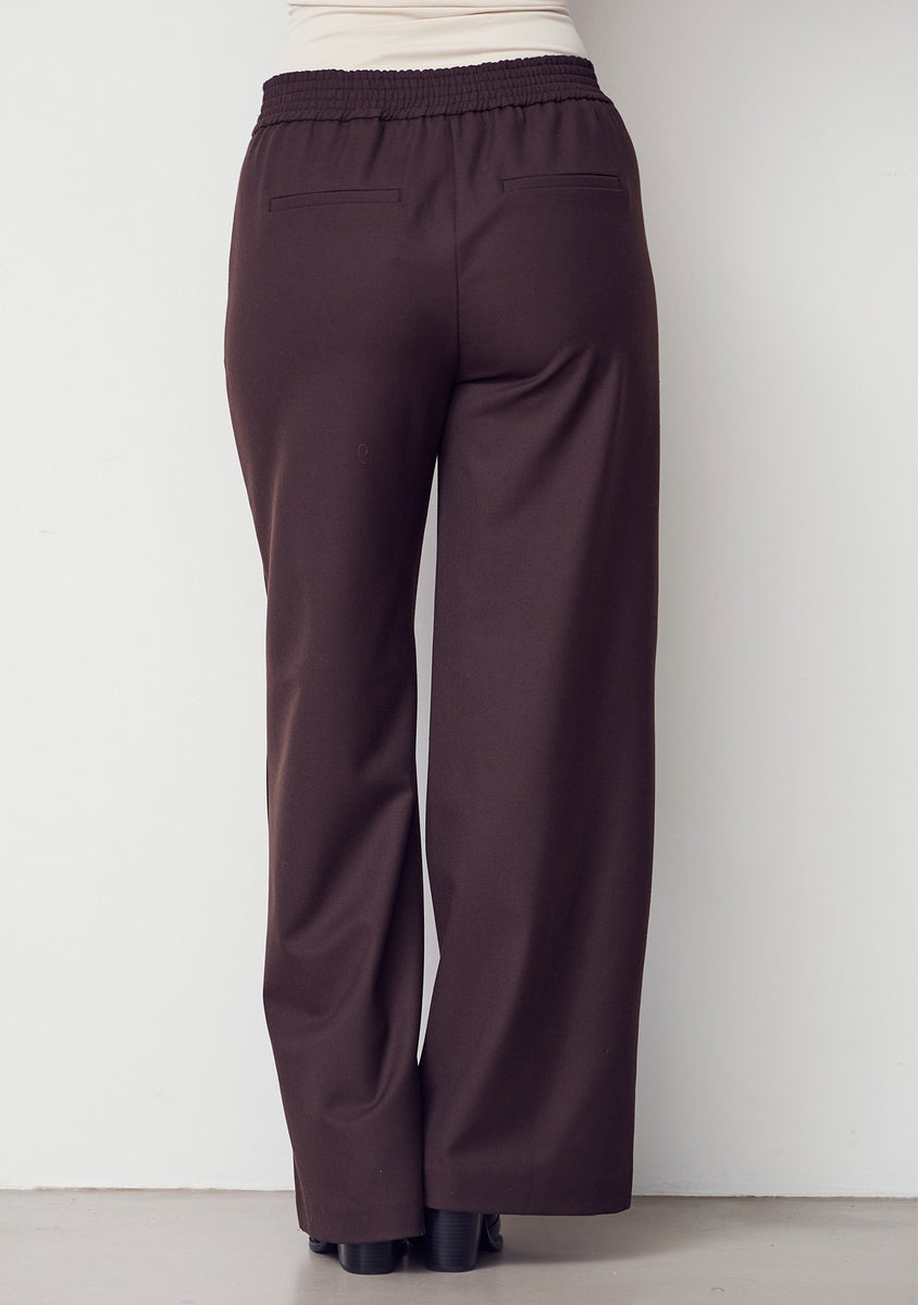 Rimini Wide Pant - Dark brown – Isayshop.no